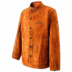 ANTAITHER Premium Leather Welding Jacket for Men & Women - Ultimate Heat & Flame Protection and Ensuring Safety (M)