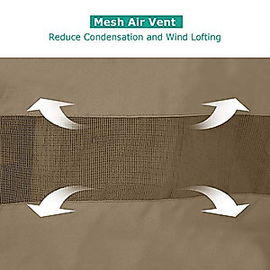 SunPatio Outdoor Loveseat Cover, Patio Heavy Duty Waterproof Deep Sofa Cover with Sealed Seam, Patio Furniture Cover, 80''L x 39''W x 32''/22''H, FadeStop Material, All Weather Protection, Taupe