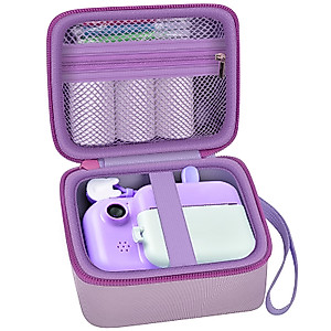 PAIYULE Kids Camera Case for Instant Cameras - Storage Holder Bag Compatible with Digital Video Cameras for Girls and Toddlers - Purple