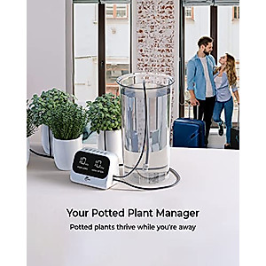 Automatic Watering System for Potted Plants, Plant Waterer, DIY Drip Irrigation Kit with Smart Timer, Waterproof LED Display & Large Capacity Battery, Precise Distribution of Water, White