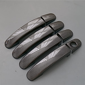 Sport Style Carbon Fiber Print Door Handle Cover Trim for Ford Focus MK3 2012-2018 Escape 2013-2018 (No Keyless Holes)