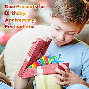 WHATOOK Fidget Slug, Caterpillar Fidget Worm Toy, Sensory Toys for Toddlers 1-3, 3-4, Autism Sensory Slug Toy Makes Relaxing Sound, Fidget Toys for Kids 5-7, Autistic Toys for Boys Girls ADHD Gifts