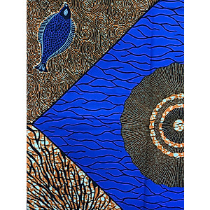 African Guaranteed Wax Block Prints Fabric/African Ankara Wrapper Fabric Wax Fabrics /-Sell by 6 Yards-100% Cotton-for Dresses- Burnt-Orange, Royal-Blue, White,Dark-Blue, Black