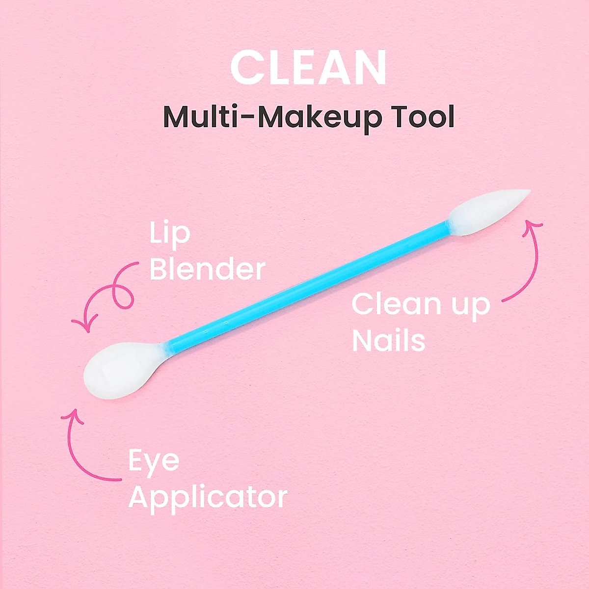 Fran Wilson EYE TEES COTTON TIPS 80 Count - Precision Makeup Applicator, Double-sided Swabs with Pointed and Rounded Ends for Perfect Blending, Effective Cleaning and Precise Touch-ups