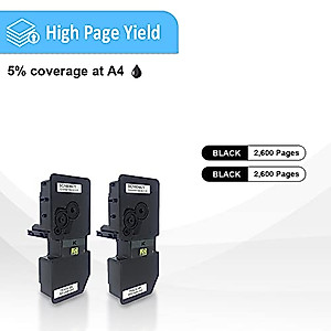 LAIPENG Compatible Toner Cartridge TK-5232 TK5232 TK-5232K Black 2600 Pages for Kyocera ECOSYS P5021 P5021cdn P5021cdw M5521 M5521cdn M5521cdw Laser Printers （ 2 Pack, Black x 2 ）