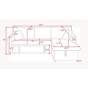 Bonrcea Sleeper Sectional Sofa with Storage Sofabed, Black