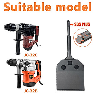 JACKCHEN SDS-Plus Floor Scraper Tile & Thinset Scaling Chisel Thinset Scraper Adhesives Remover Wall Scraper Fits SDS-Plus Rotary Hammer