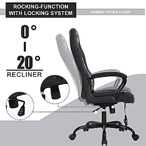 Racing Gaming Chair Home Office Chair Ergonomic Desk Chair Massage PU Leather Computer Chair with Lumbar Support Headrest Armrest Task Rolling Swivel Chair for Adults(Camo)