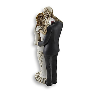 Bride and Groom Skeletons Wedding Statue Cake Topper