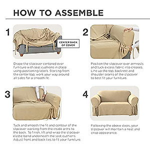 SureFit Duck Folding Chair Slipcover in Natural