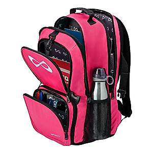 Nfinity Classic Cheer Backpack - Detachable Purse and Laptop Sleeve - Lightweight Travel Backpack for Cheerleaders (Pink)