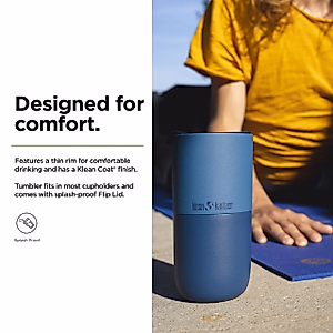 Klean Kanteen RiseLowball 1010170 with Flip Lid in Old Gold, 237 ml, Stainless Steel, Leak-Proof