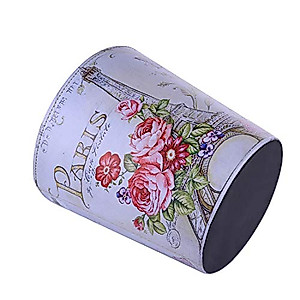 Lingxuinfo Scakbyer Waste Paper Bin, European British Style Tower Pattern Trash Can Wastebasket Garbage Can Without Lid Waste Bin for Kitchen Bathroom Bedroom (Tower Red Flower)