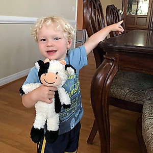 Qnnimal Cow Plush Toy Cow Stuffed Animal Doll Kawaii Cattle Plush Toys Stuffed Soft Pillow