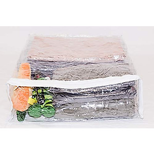 Clear Vinyl Zippered Storage Bags 15 x 18 x 5 Inch Set of 10