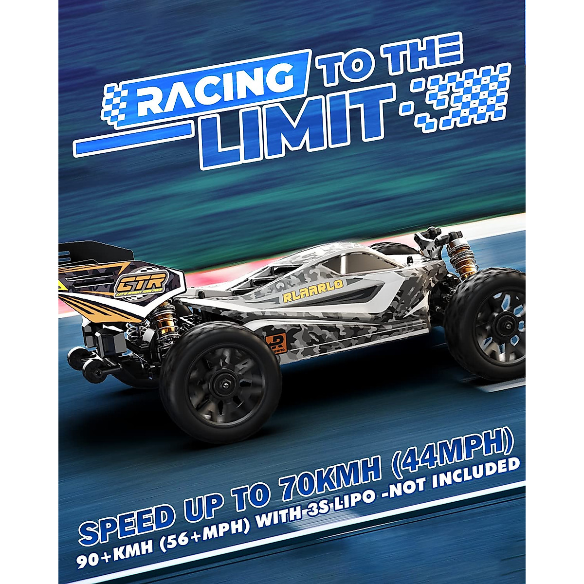 CROBOLL 1:14 Brushless Fast RC Cars for Adults with Independent ESC,Top Speed 90+KPH 4X4 Hobby Off-Road RC Truck,Oil Filled Shocks Remote Control Monster Truck for Boys(Gold)