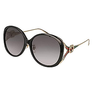 Gucci GG 0226 SK- 001 BLACK / GREY GOLD Sunglasses