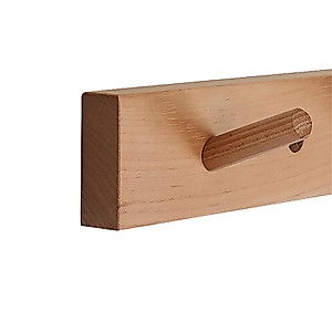 CONSDAN Coat Rack Wall Mount, USA Grown Hickory Coat Hooks with 4 Hooks, Wooden Coat Hanger Wall Mount for Hanging Coats, Jacket, Clothes, Hat, Natural Hickory