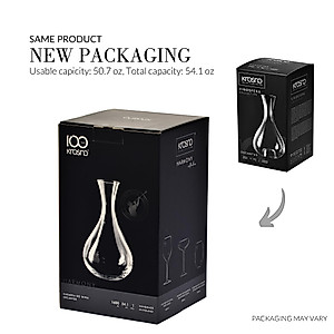 Krosno Elegant Wine Decanter, 54.1 oz, Harmony Collection, Accessory for Wine Lovers, Lead-free Crystal Glass Wine Decanters and Carafes, Red Wine Pitcher, Made in Europe