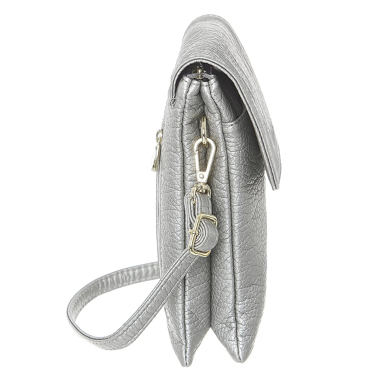 MINICAT Roomy Pockets Small Crossbody Bags Cell Phone Wallet Purses for Women(Silver)