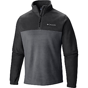 Columbia Men's Steens Mountain Half Zip Fleece, Black/Grill, Large
