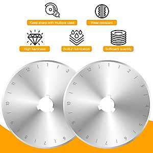 60mm Rotary Cutter Blades 60mm - 10 Pcs Rotary Blades Refill Our Rotary Blades Refills Fit on Most 60 mm Rotary Cutter for Fabric