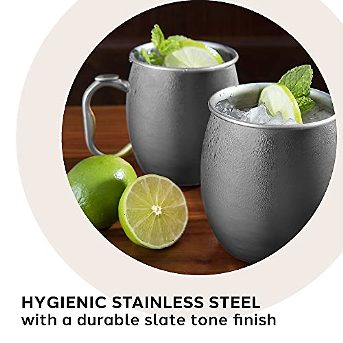 Oggi Stainless Steel Moscow Mule Mug - 20 oz, Slate Grey
