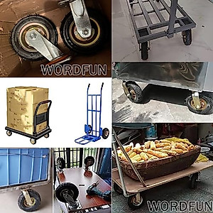 Solid Rubber Wheel Industrial Heavy Duty, Caster Mute Castors, Moving Silent, Steel Hub, Air Filled, for Trolley, Carts, Furniture, Workben Replacement Foot Wheel