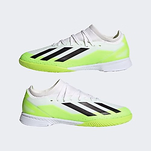 adidas Soccer X Crazyfast.3 Indoor (Little Kid/Big Kid) Footwear White/Core Black/Lucid Lemon 13.5 Little Kid M
