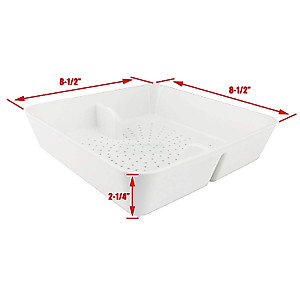 GSW ABS Plastic Floor Sink Drain Strainer Drop-in Basket 8-1/2”W x 8-1/2”L x 2-1/4”H - Perfect for Restaurant, Bar, Buffet (2" H ABS)