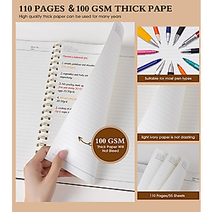 Spiral Notebook Journal 8.5” x 11”, A4 Large Notebooks for Women Men, College Ruled Lined Journal, 100 GSM Paper, Plastic Hardcover Spiral Bound Journals for Work School Note Taking Business, Black