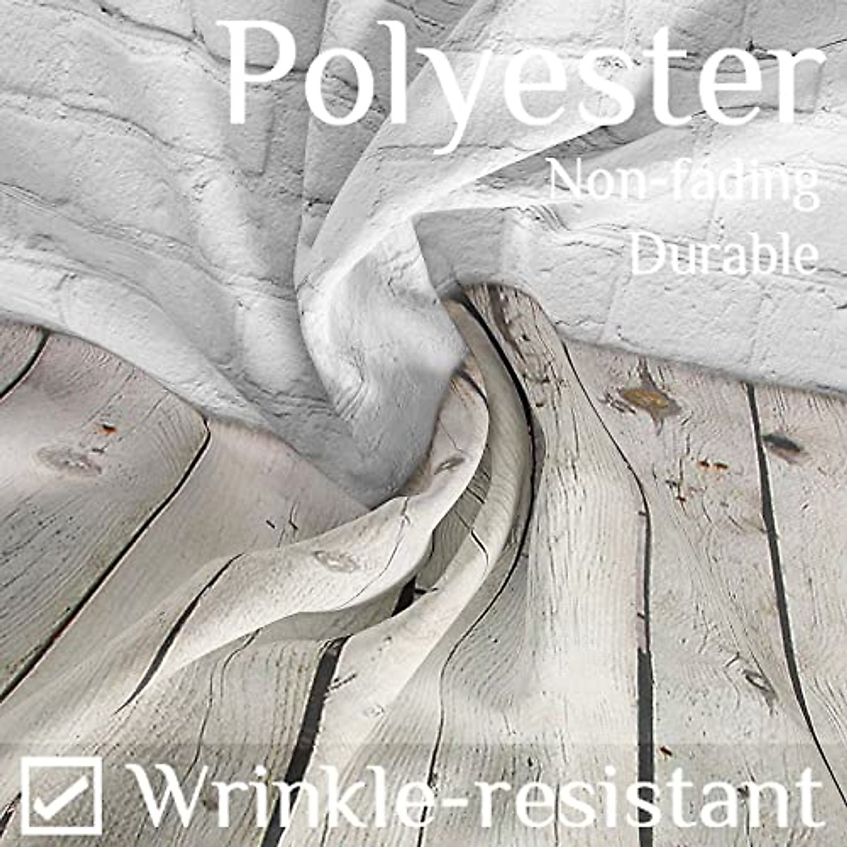 Allenjoy Fabric 5x7FT White Brick Wall with Wooden Floor Photography Backdrops Photo Background for Newborn Baby Photoshoot Photographer Props