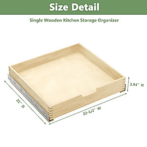 LOVMOR Pull Out Cabinet Organizer 22½” W x 21” D, Cabinet Drawers Slide Out with Full Extension Rail Slides with U-Bracket, Pull Out Shelves for Kitchen Cabinets and Pantry with Soft Close