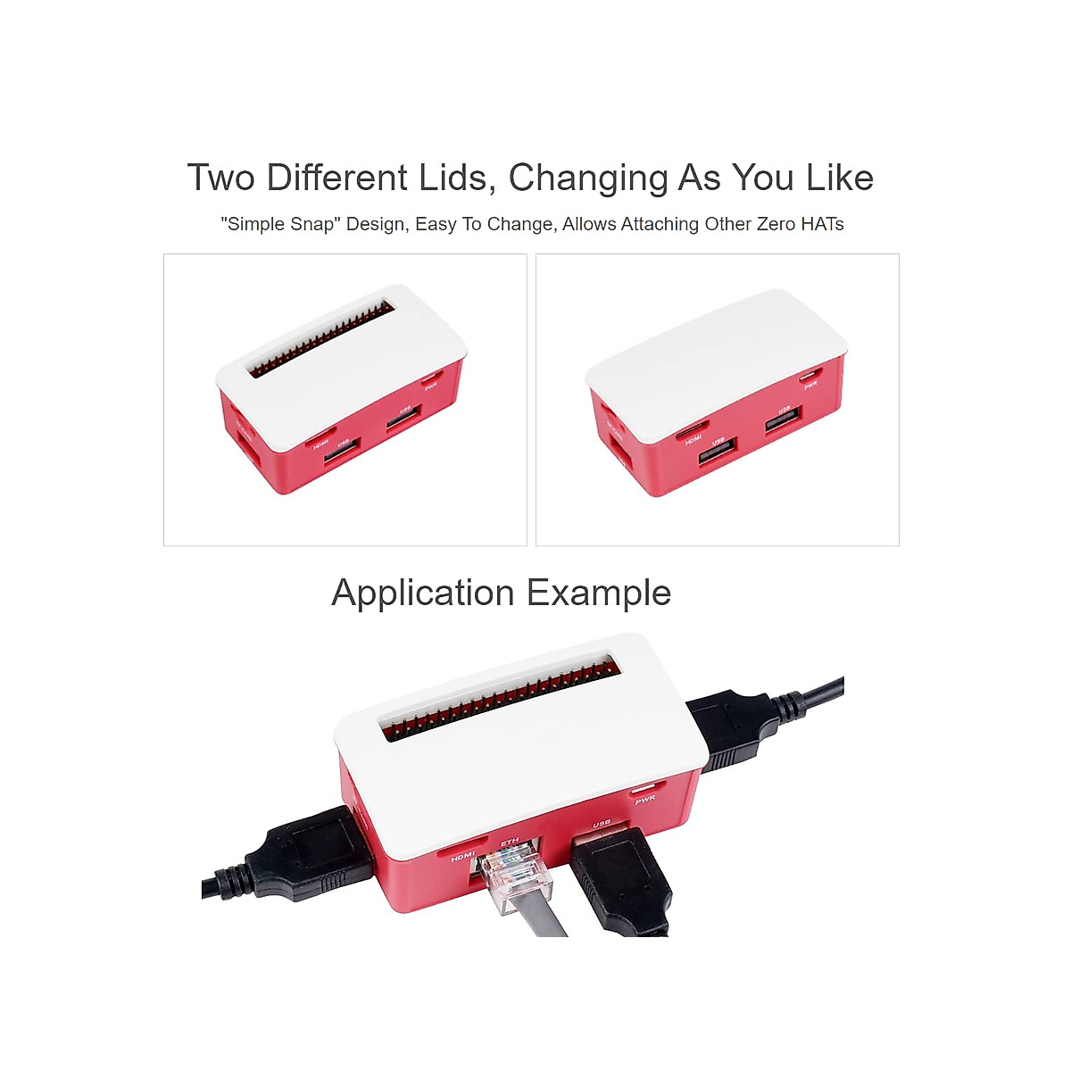waveshare Ethernet/USB HUB HAT B with Box ABS Case for Raspberry Pi Zero/Zero W/2 W/Zero WH/2 WH,PC,with 1 RJ45 10/100M Ethernet Port, 3 USB Ports Compatible with USB2.0/1.1