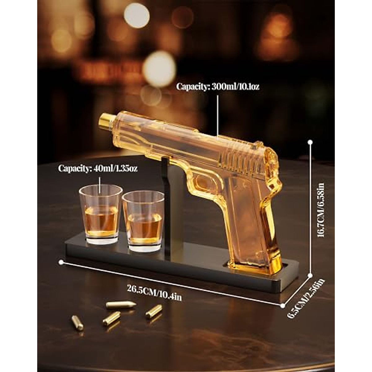 Gifts for Men Dad, 10.1 Oz Whiskey Decanter Set with 2 Glasses, Unique Dad Birthday Gift Ideas from Daughter Son, Personalized Liquor Dispenser for Liquor Scotch Bourbon Vodka