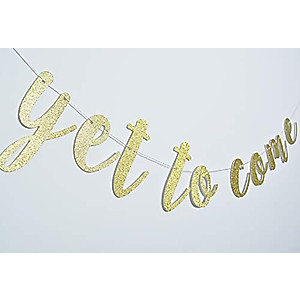 The Best is Yet to Come Banner for Bridal Shower, Engagement, Wedding, Pregnancy Announcement, Graduation Party Decorations Pre-assembled Home Garland Hanging Sign(Gold Glitter)