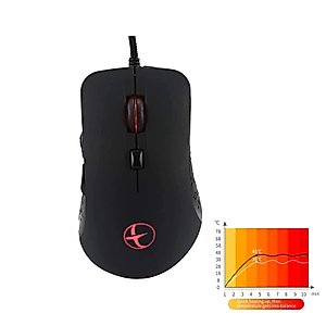WREWING Wired Gaming Mouse, Ergonomic Programmable USB Warmer Heated Mouse with 6 Buttons 2400 DPI, for Windows Mac PC Games (Black)