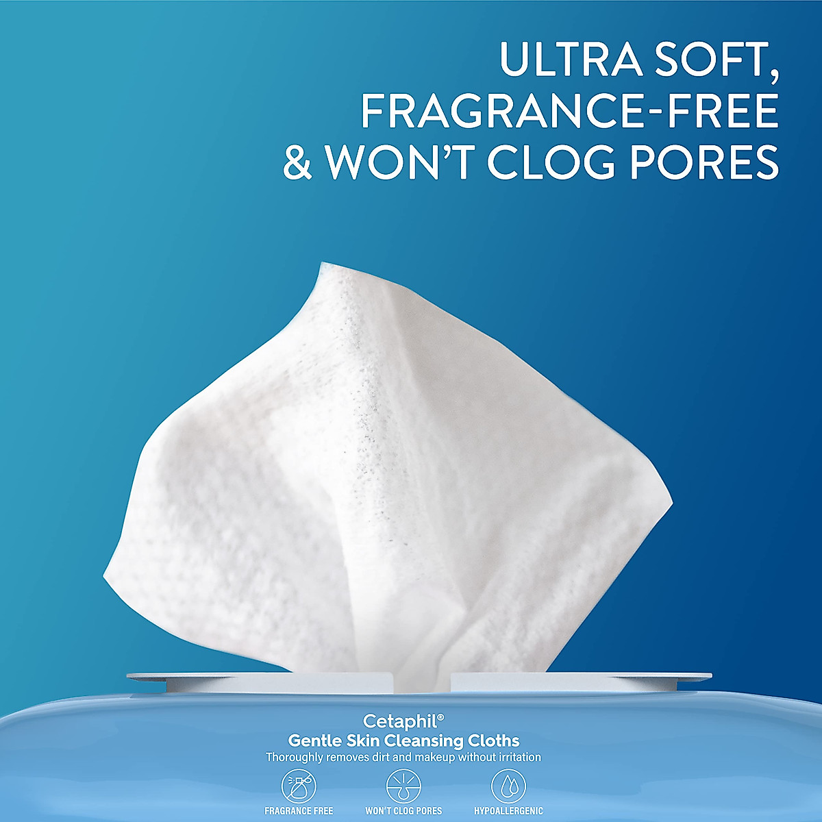 Cetaphil Face and Body Wipes, Gentle Skin Cleansing Cloths, Mother's Day Gifts, 25 Count (Pack of 3), for Dry, Sensitive Skin, Flip Top Closure, Great for the Gym, Hypoallergenic, Fragrance Free