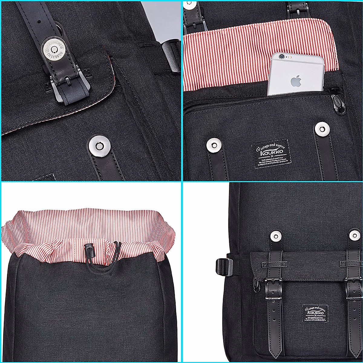 Travel Laptop Backpack, Outdoor Rucksack, School backpack Fits 15.6(Linen Black)