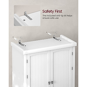 VASAGLE Pantry Cabinet, 71.7-Inch High Freestanding Tall Cupboard Storage Cabinet with a Drawer, 2 Cabinets, 4 Adjustable Shelves, 6 Door Shelves, for Living Room, Kitchen, White UBBC561P31V2