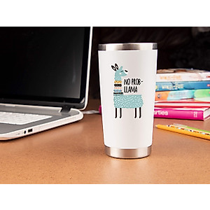 KLUBI Llama Gifts for Women - No Prob Llama Cup 20 Ounce Llama Mug Llama Decor Lama Gifts for Women Llama Tumbler Llamas Gifts Llama Mugs for Women No Probllama Tumbler Gifts for Mom from Daughter