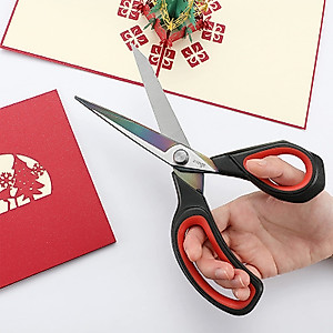 LIVINGO Premium Tailor Scissors Heavy Duty Multi-Purpose Titanium Coating Forged Stainless Steel Sewing Fabric Leather Dressmaking Comfort Grip Shears Professional Crafting (9.5 INCH)