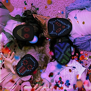 AINSKO Led Mask with Gesture Sensing,Halloween Costumes for Kids Men Women Costume Cosplay Party (Kids)