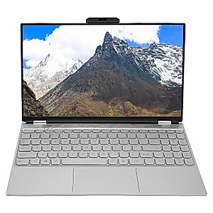 Jectse 15.6in Laptop, 2.4G 5G WiFi 16GB DDR4 RAM Quad Core 180 Degree Flip Notebook Computer with Backlit Keyboard, HD IPS Screen, 5000mA Battery for Windows 11 (16G+256G US Plug)