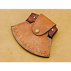 Handmade Damascus Chef Kitchen Ulu Knife Chef Knife Heavy Duty Damascus Handle Walnut Wood With Leather Sheath