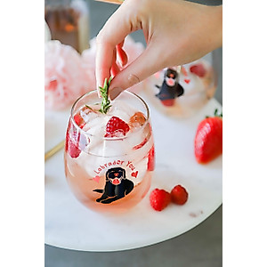 Drinking Divas Black Lab Labrador You 15oz Stemless Wine Glass 2021 - Fun Gifts for Women, Mom, Best Friend, Sister, Girlfriend, Wife, Cute Dog Lovers - Adorable Birthday Mother's Day Present