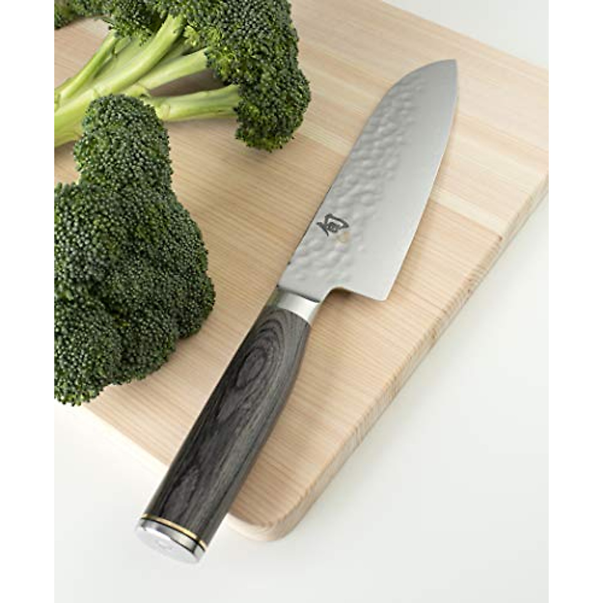 Shun Cutlery Premier Grey Santoku Knife 7", Asian-Inspired Knife for All-Purpose Food Prep, Chef Knife Alternative, Handcrafted Japanese Knife