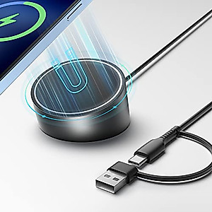 JSAUX Magnetic Wireless Charger Station Compatible with Mag-Safe Charger/iPhone 14/iPhone 14 Pro/iPhone 14 Plus/iPhone 14 Pro Max/iPhone 13/13 Pro/13 Pro Max/13 Mini/iPhone 12, Mag Charger Space Grey