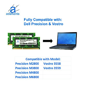 Adamanta 16GB (2x8GB) Compatible for Dell Latitude E6530, E6430, E6430s, 6430u, E6330, E6230, E5530, E5430, 3330 DDR3L 1600Mhz PC3L-12800 SODIMM Notebook Laptop Memory RAM Upgrade SNPN2M64C/8G