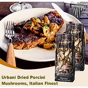 Urbani Truffles Dried Porcini Mushrooms for Cooking - AAA Grade Aromatic Wild Dried Mushrooms for Cooking Soups, Sauces, Pasta, and Risotto, Vegan, Pure & All-Natural, Easy to Rehydrate, 1 Lb. Pack